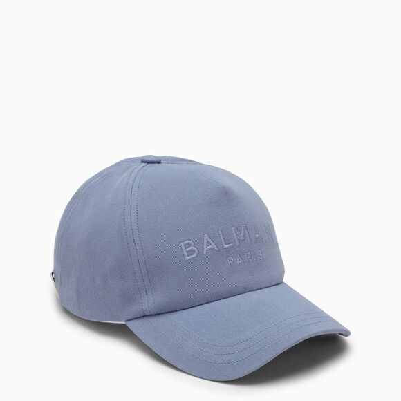 Balmain | Accessories | Balmain Light Blue Baseball Cap With Logo ...